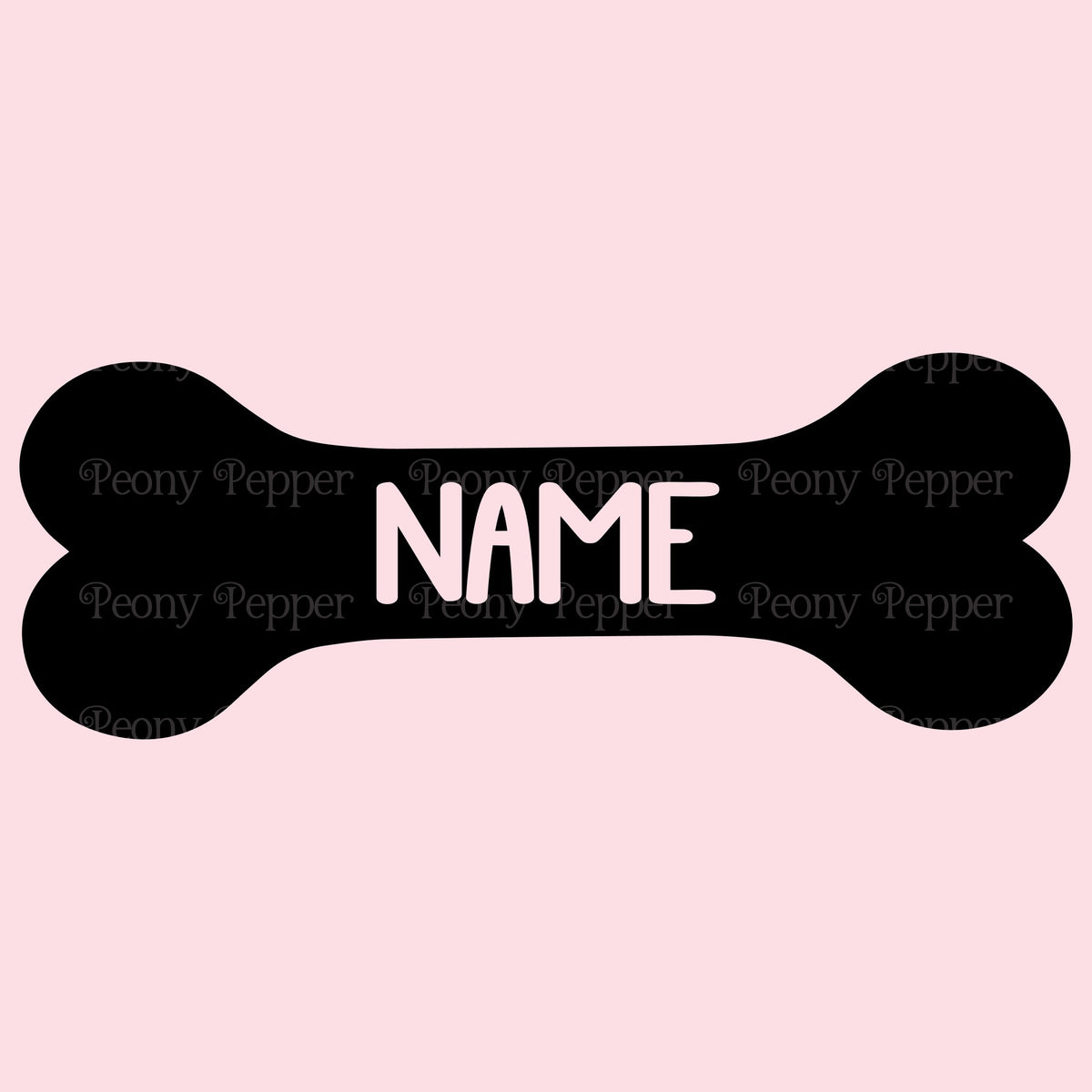 Pet Name on Bone Decal – Peony Pepper